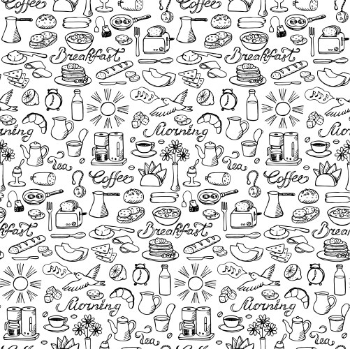 Set hand drawn food and drink Royalty Free Vector Image