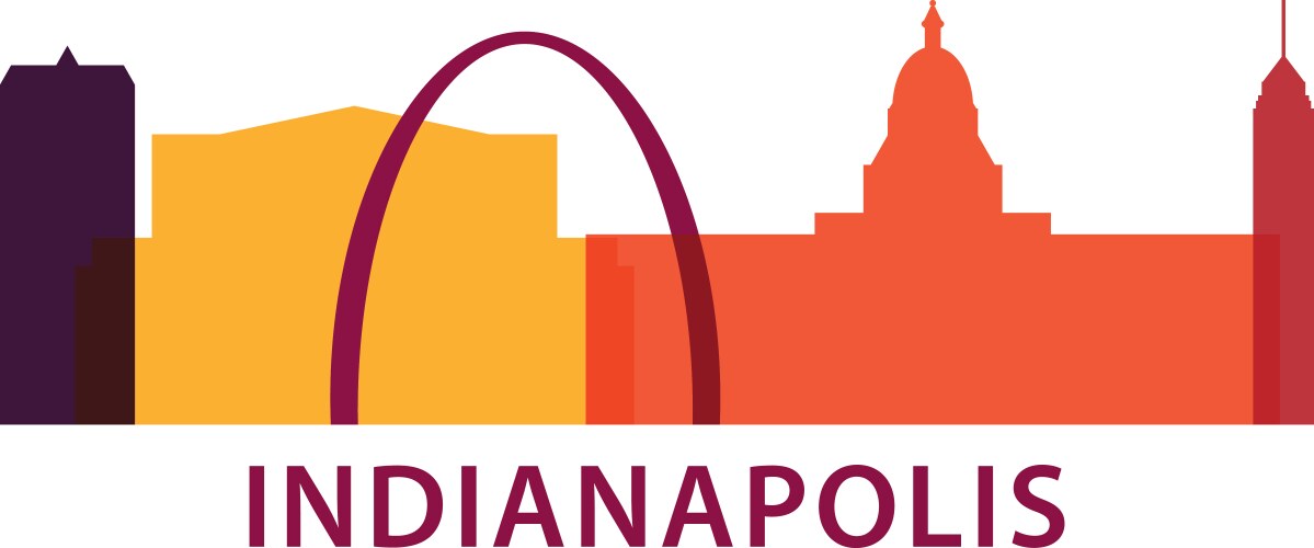 Indianapolis city skyline silhouette logo Vector Image