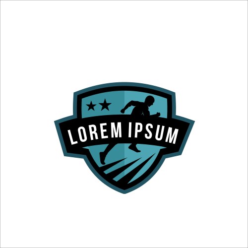 Running marathon emblem Royalty Free Vector Image