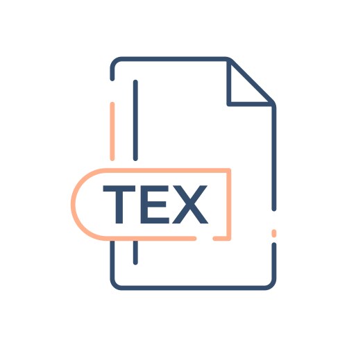 Tex file format icon extension line Royalty Free Vector