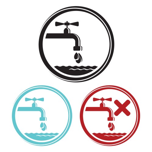 Classic no water faucet tap symbol sign Royalty Free Vector
