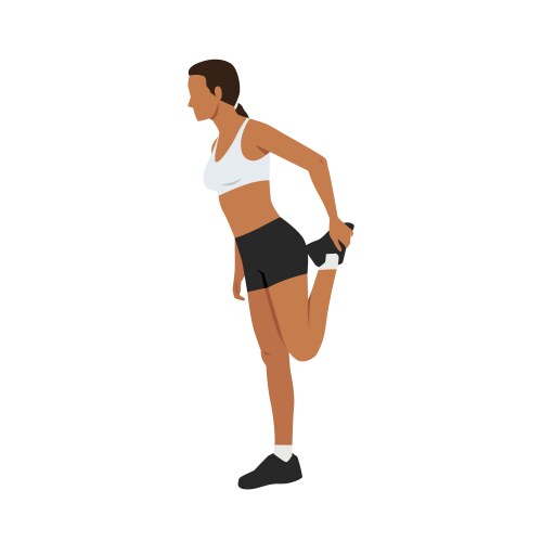 Woman doing quadriceps stretch cool down Vector Image