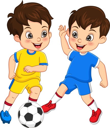 Kid playing football Royalty Free Vector Image