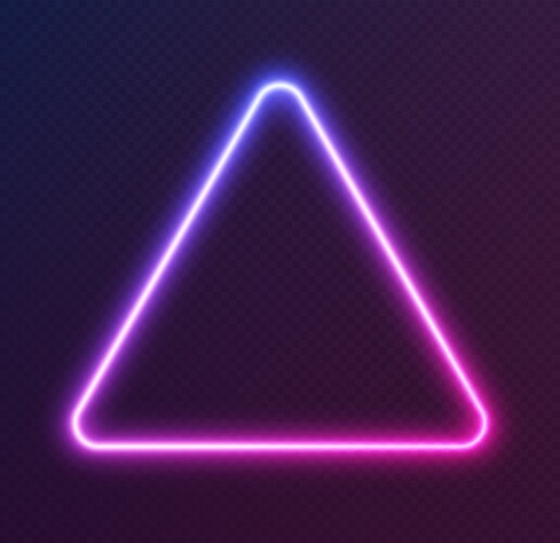 Triangle arrow neon sign Royalty Free Vector Image
