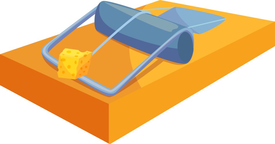 Mousetrap and cheese sketch engraving Royalty Free Vector