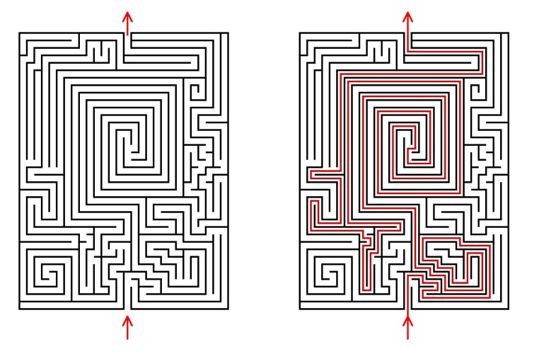 Big rectangular labyrinth with entry Royalty Free Vector