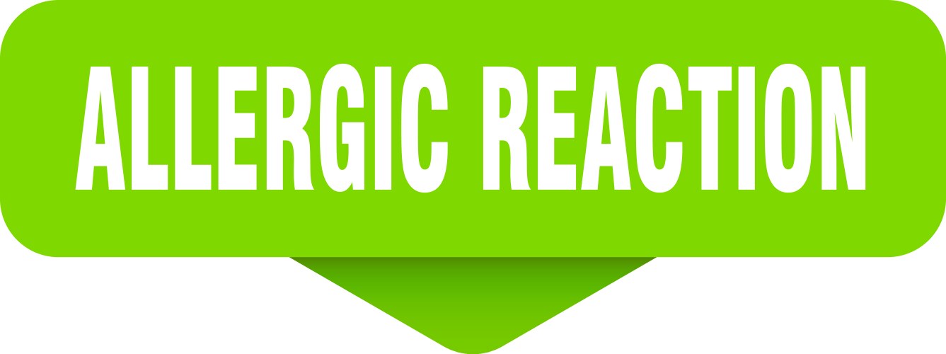 Allergic reaction sticker sign Royalty Free Vector Image