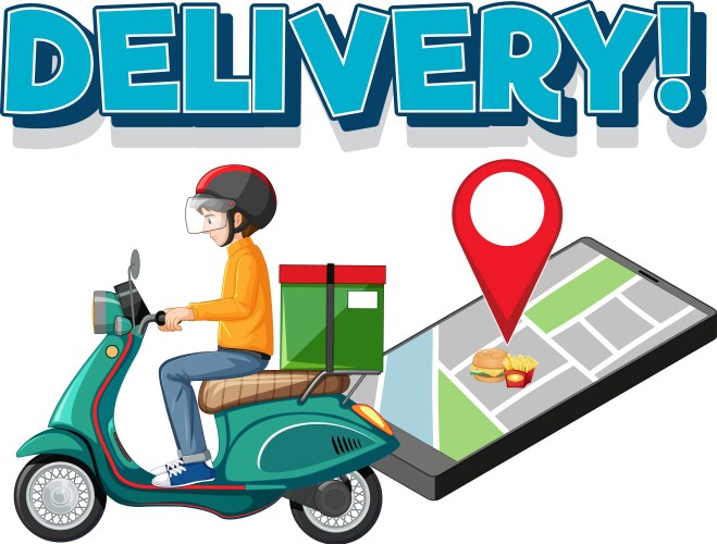 Free delivery logo with bike man or courier Vector Image