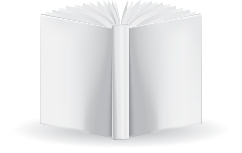 Open booklet or book isolated on white background Vector Image