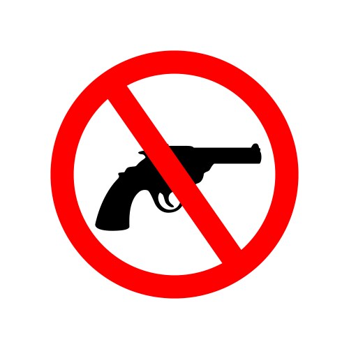 No weapons allowed sign red ban signs images Vector Image