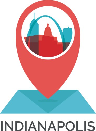 Indianapolis city skyline silhouette logo Vector Image