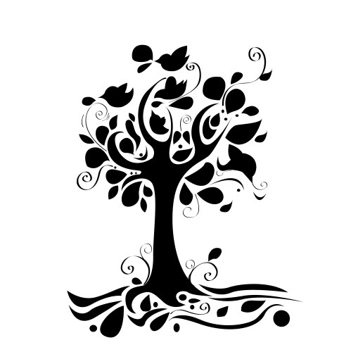 Tree with birds Royalty Free Vector Image - VectorStock