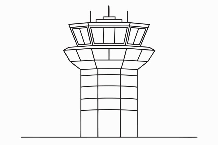 Air Traffic Control Tower Outline – Royalty-Free Vector | VectorStock