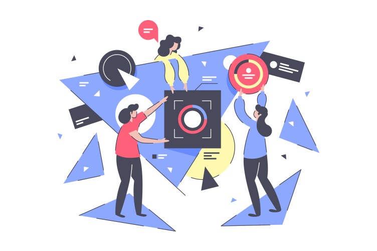 Flexible development process agile task planning Vector Image