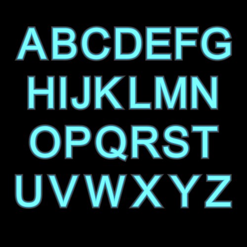 White neon light alphabet with cable Royalty Free Vector