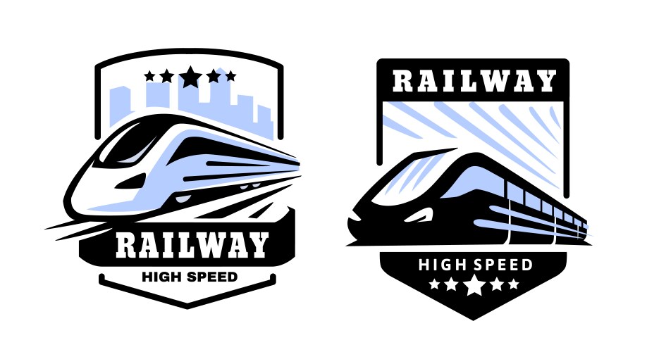 Modern high speed rail emblem icon label Vector Image