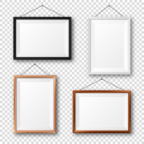 Realistic photo frame set square a3 a4 Royalty Free Vector