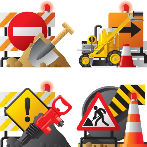 Road repair background Royalty Free Vector Image