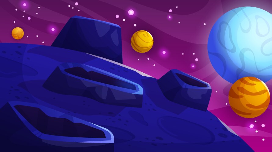 Space and planet background planets surface Vector Image