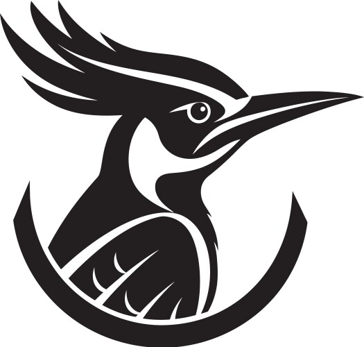 Black woodpecker bird logo design sustainability Vector Image