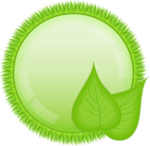 Circle with grass and leafs Royalty Free Vector Image