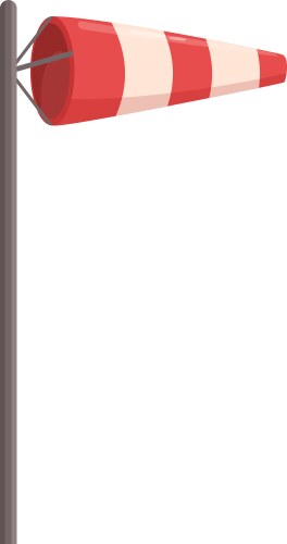 Red and white windsock indicating wind direction Vector Image