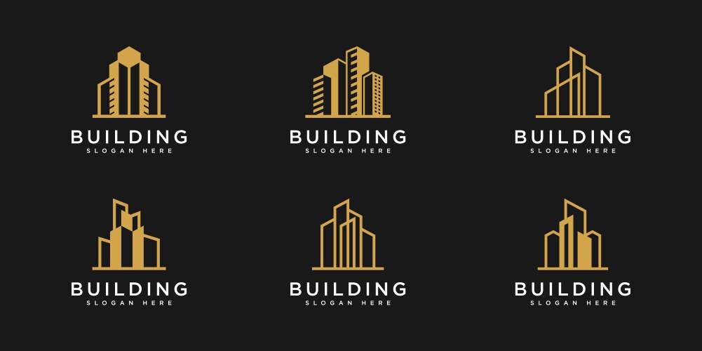 Building logo design template Royalty Free Vector Image