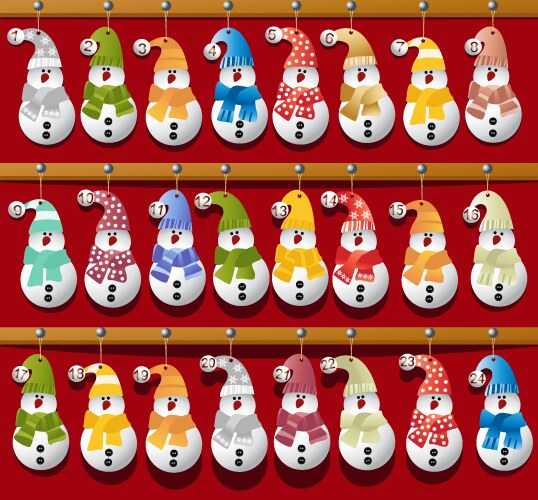 Christmas game with advent calendar Royalty Free Vector