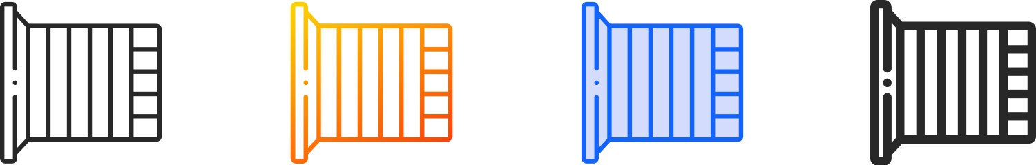 Lance iconthin linear gradient blue stroke Vector Image