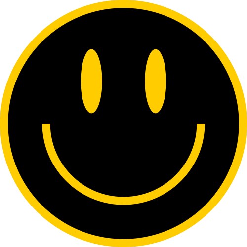 Yellow icon smiling face Royalty Free Vector Image