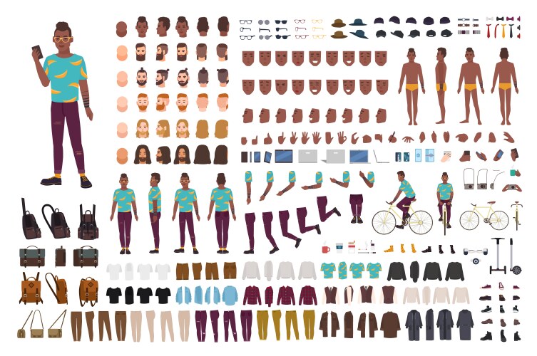 Man run cycle animation sequence silhouette Vector Image