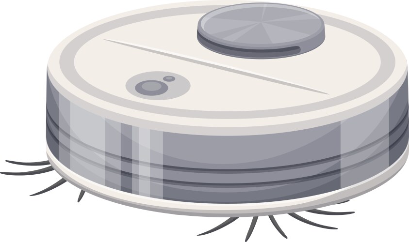 Drawing red robotic vacuum cleaner Royalty Free Vector Image