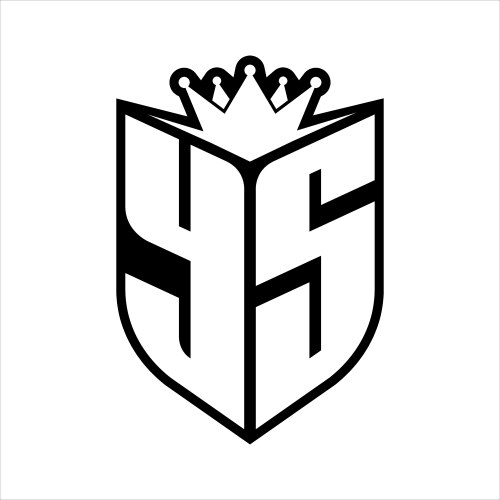 Ys logo with shield shape geeometric crown Vector Image