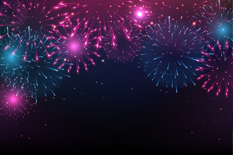 Realistic colorful fireworks Royalty Free Vector Image Realistic colorful fireworks Royalty Free Vector Image