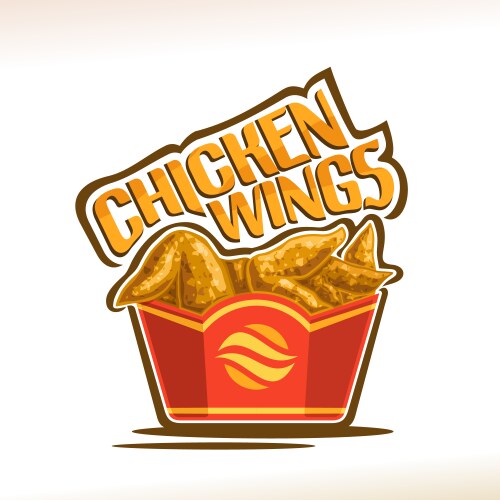 Spicy wings logo with a combination of chicken Vector Image