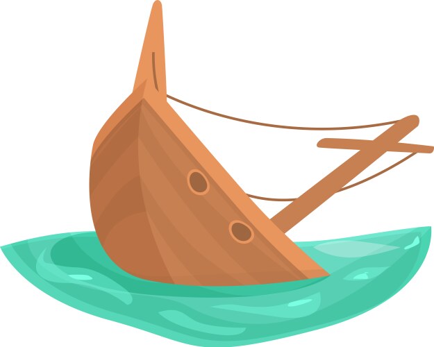 Galleon shipwreck icon cartoon old ship Royalty Free Vector