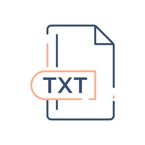 Txt file format icon extension line Royalty Free Vector