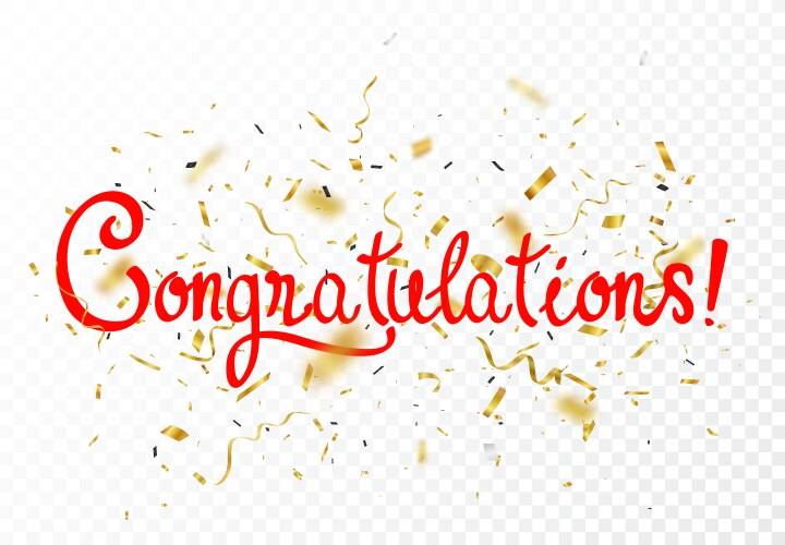 Congratulations sign letters banner with colorful Vector Image