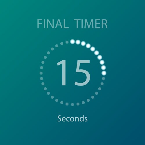 Countdown timer screen purple color Royalty Free Vector