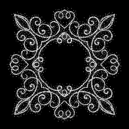 Retro shiny border silver dust texture Royalty Free Vector