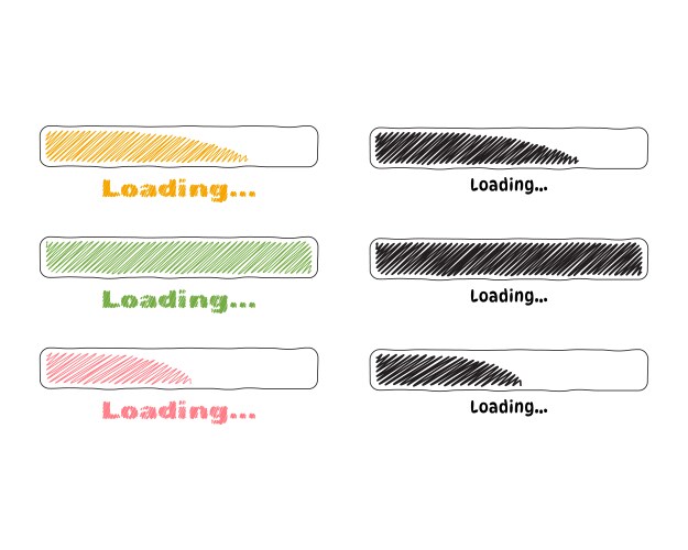 Collection loading bar status icon set of loaded Vector Image