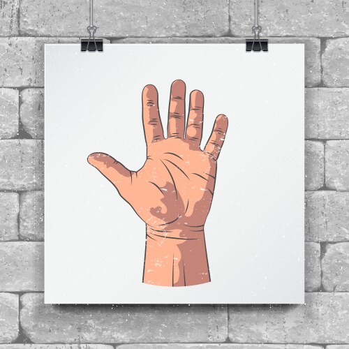 Realistic sketch hands - gestures hand-drawn Vector Image