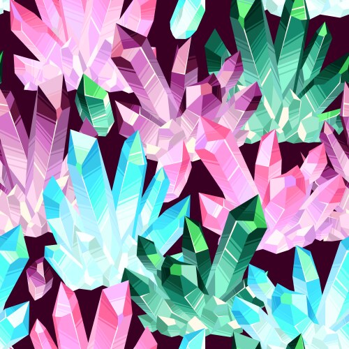 Gems crystals seamless pattern Royalty Free Vector Image