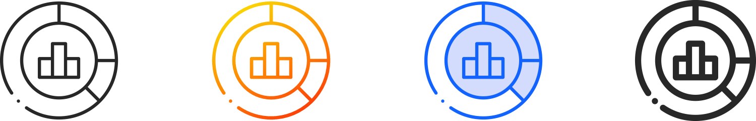 Charts iconthin linear gradient blue stroke Vector Image