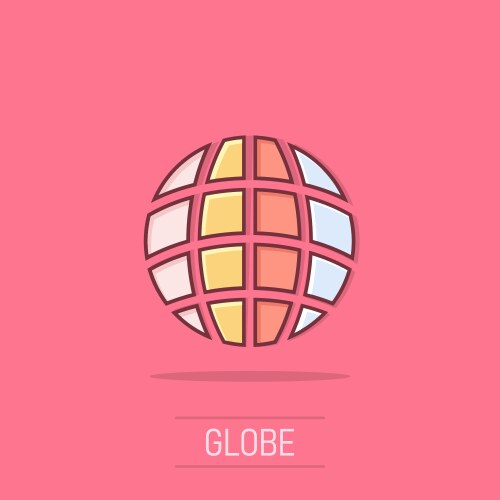 Earth planet icon in comic style globe geographic Vector Image