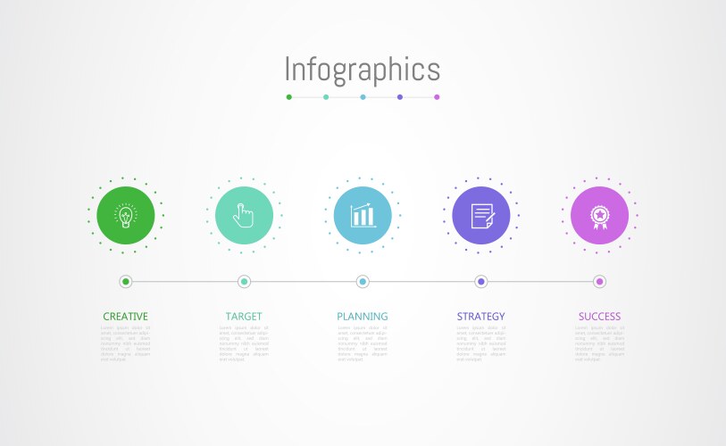Infographic 5 options design elements Royalty Free Vector