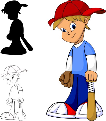 Six baseball players Royalty Free Vector Image