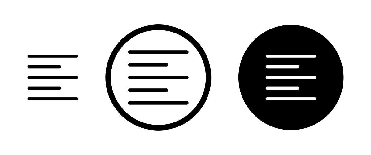 Align center icon set text font typography center Vector Image