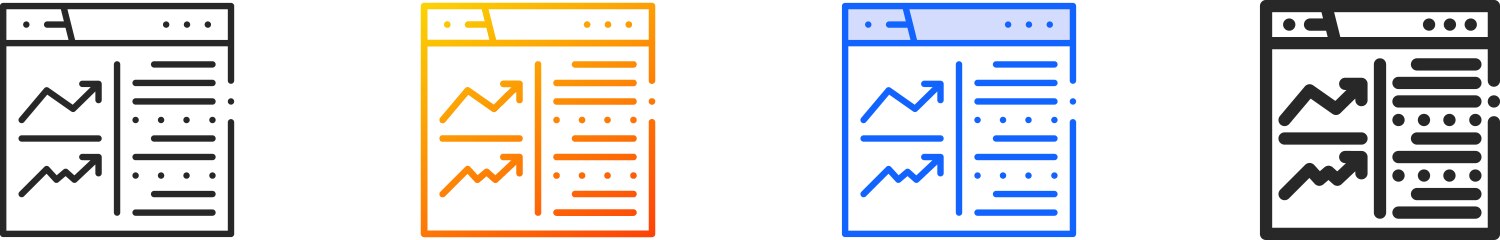 Analytics iconthin linear gradient blue stroke Vector Image