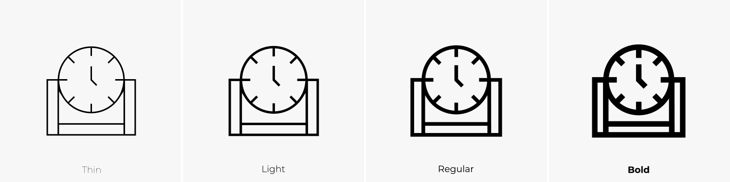 Cuckoo clock icon thin light regular and bold Vector Image